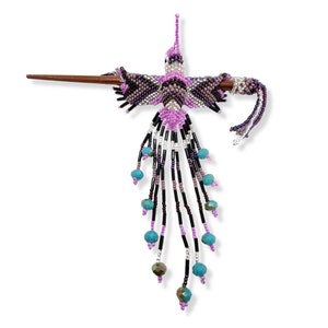 Wooden Hair Pin Barrette | Hummingbird Hair Barrette | Beaded Hair Clip ...
