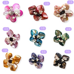 Large Flower Ring for Ladies Shell Floral Band Glass Bohemian Ring ...