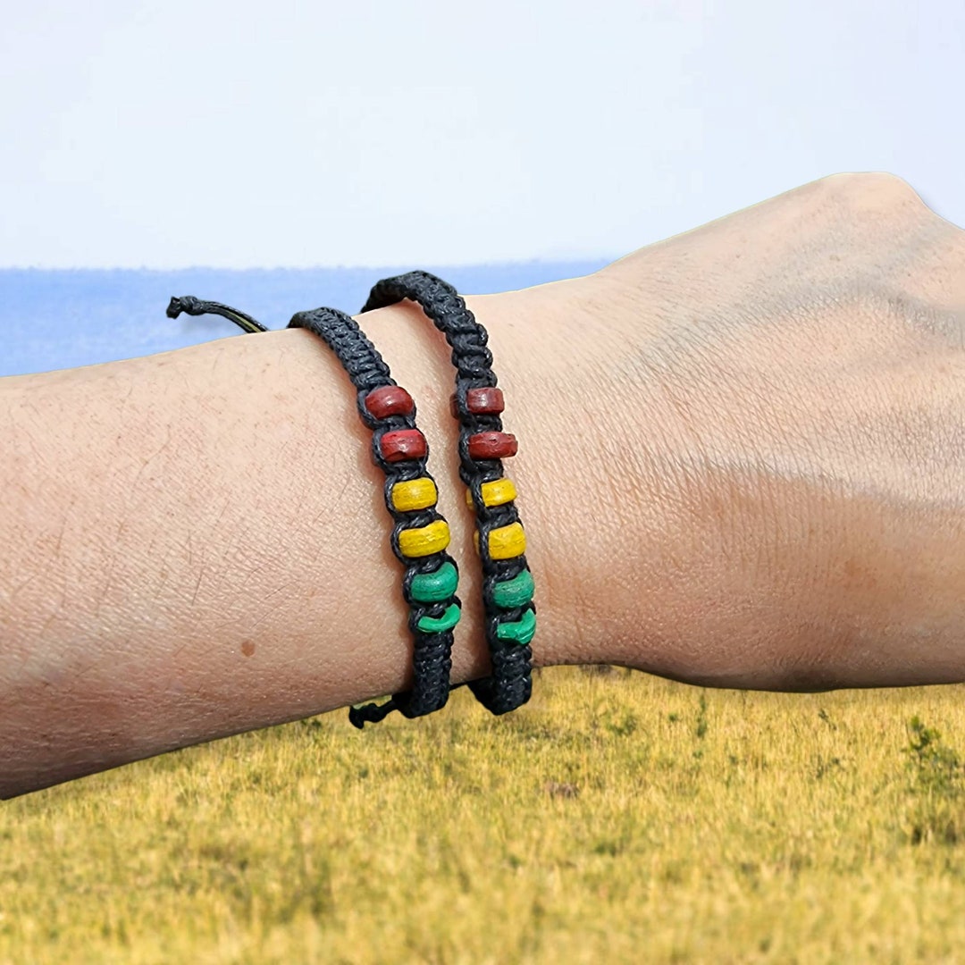 Rasta Jamaican Bracelet- Woven Cord Bracelet - Party Favours- Handmade ...