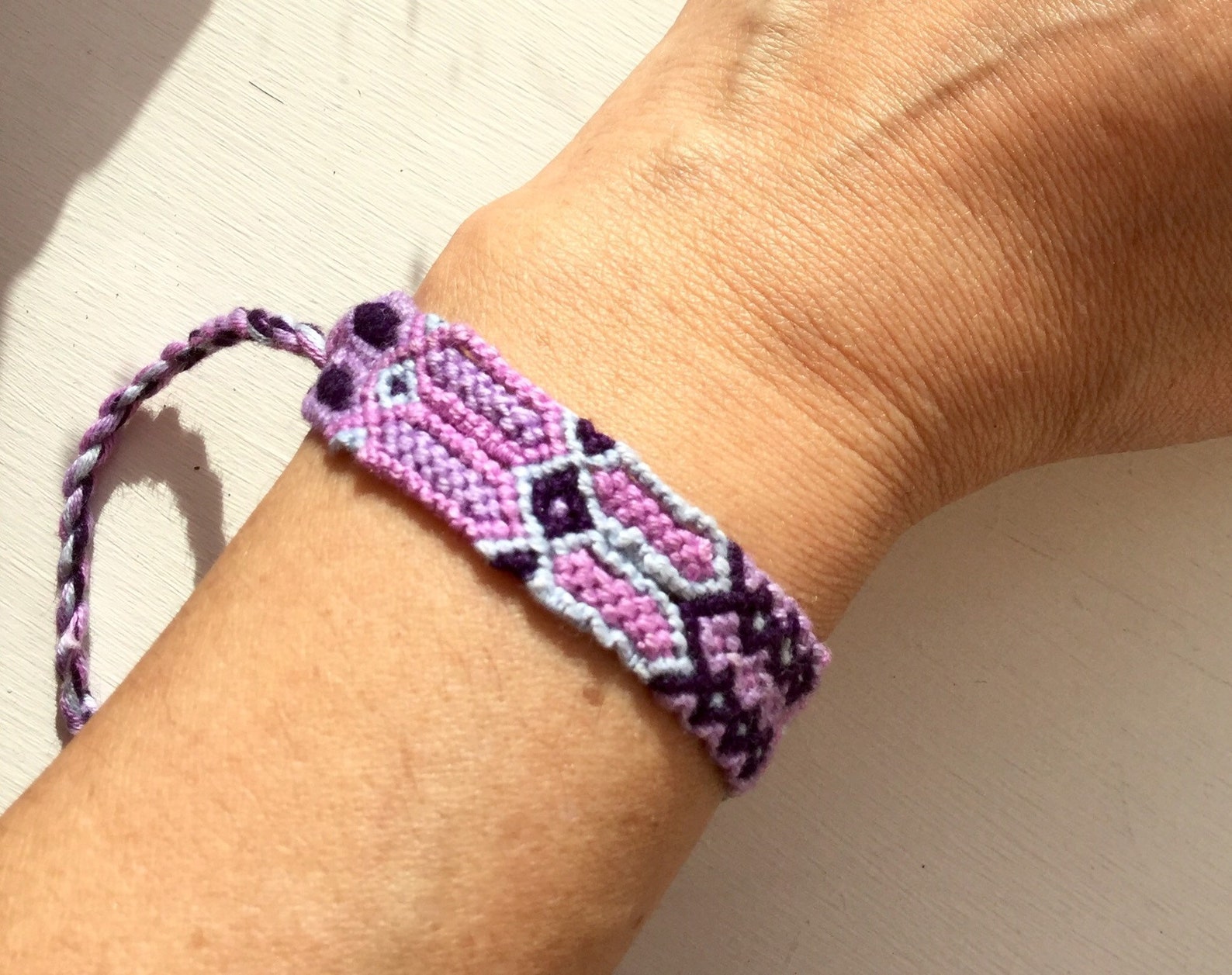 Woven Friendship Bracelet Purple Colours Best Friend Gift - Etsy