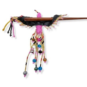 Wooden Hair Pin Barrette | Hummingbird Hair Barrette | Beaded Hair Clip ...