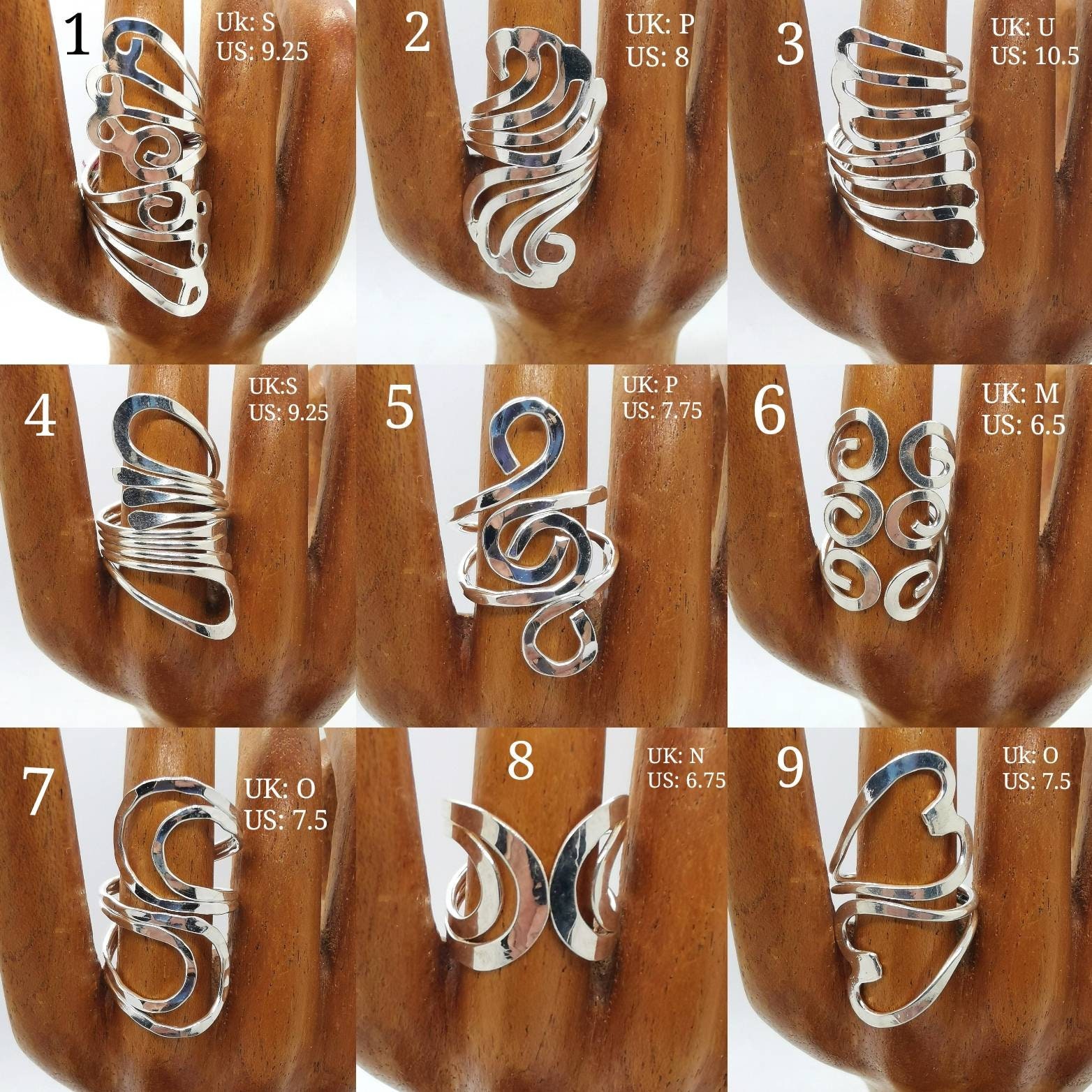 Silver Plated Ring, Wave, Swirl, Design, Mexican Ring, Statement Silver ...