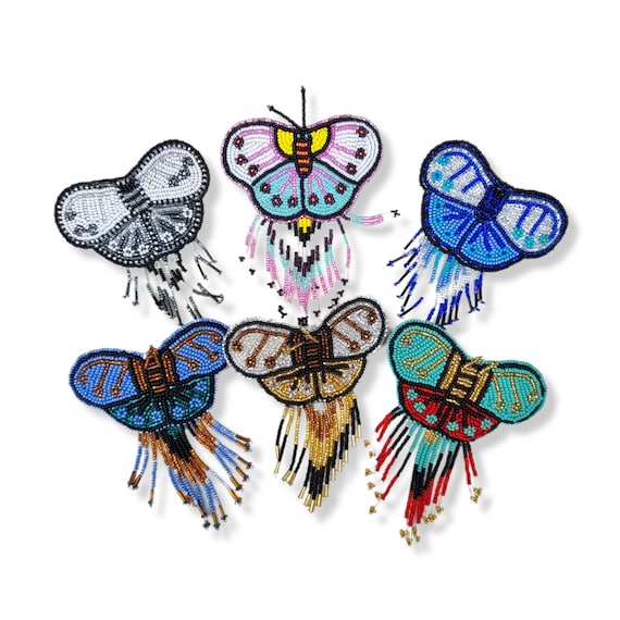 Butterfly Beaded Barrette Butterfly Hairclip Barrette With - Etsy