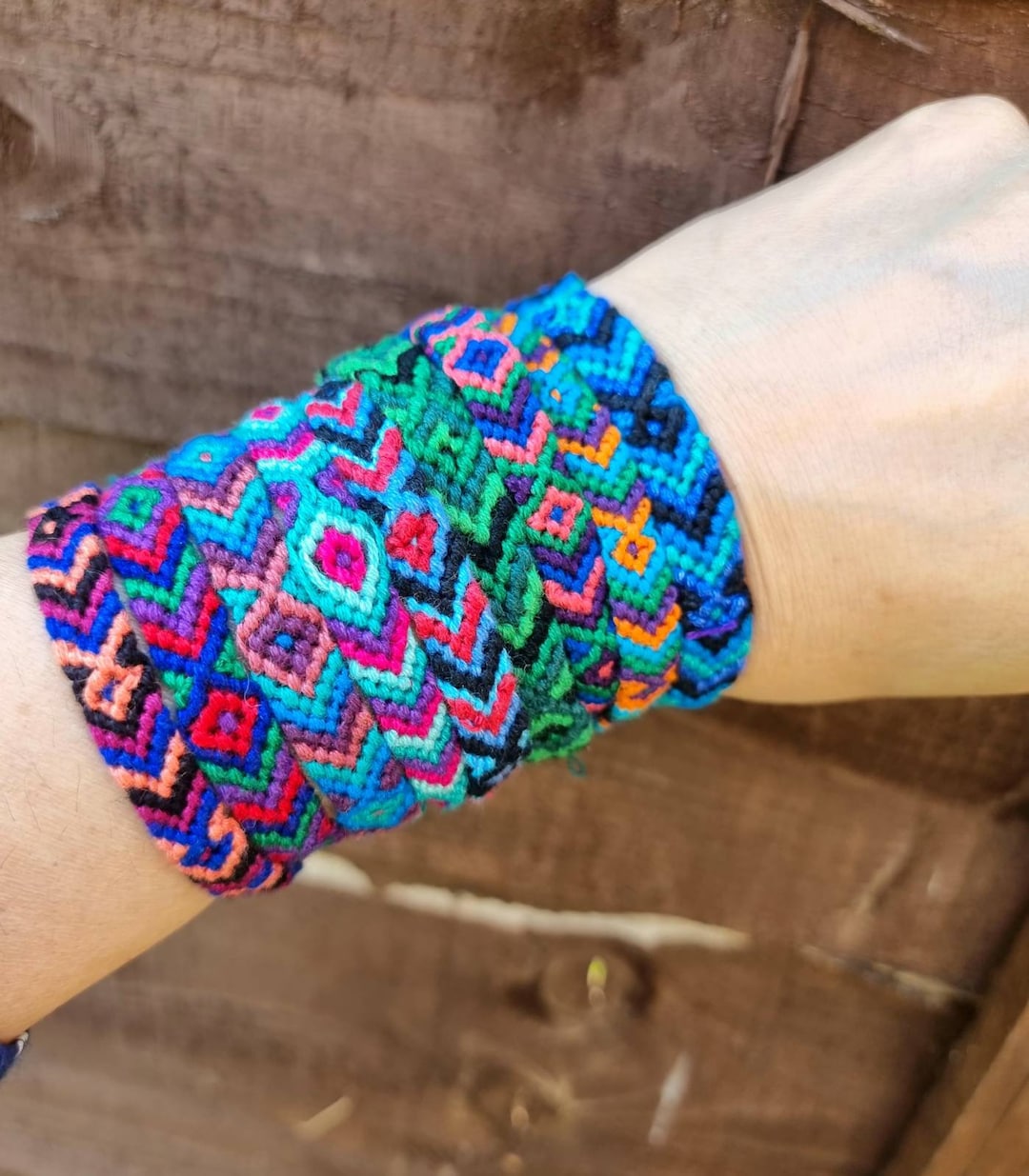 Woven Friendship Bracelet ~ Arrowhead String Bracelet ~ Blue Friendship ...