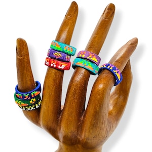 Woven Cotton Rings for Kids - Boho Chic Adjustable Jewellery - Lot of 5 ...