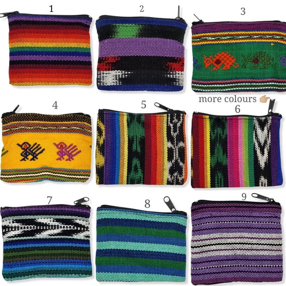 Woven Guatemalan Coin Purse Boho Chic Coin Bag Small | Etsy