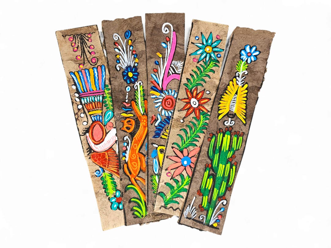 Handcrafted Amate Paper Bookmark With Traditional Mexican Colourful ...