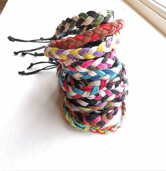 Braided String Friendship Bracelets Cotton Wristband Surfer - Etsy