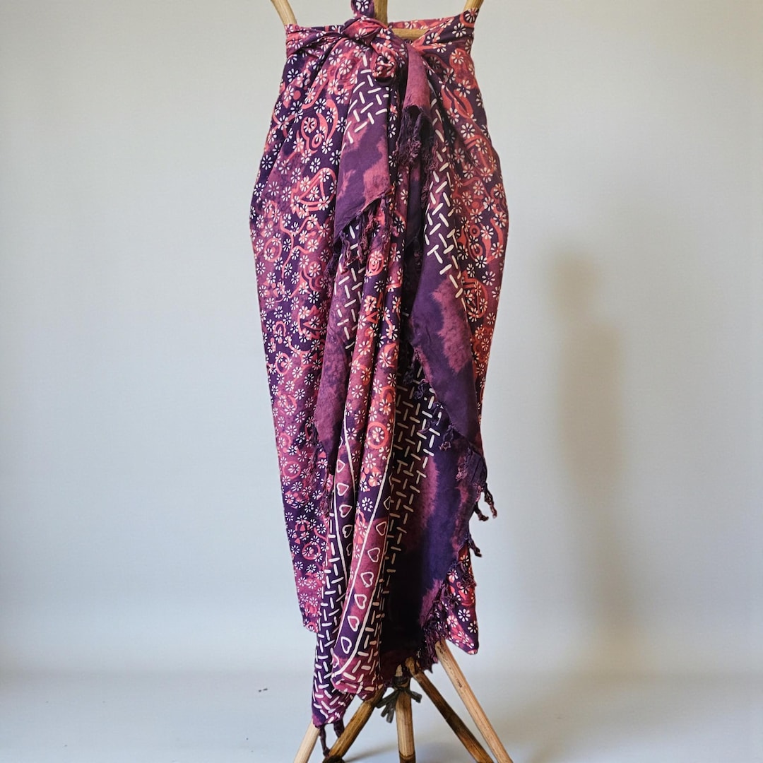 Floral Batik Sarong, Balinese Pareo, Sarong Wrap, Sarong Skirt, Batik ...
