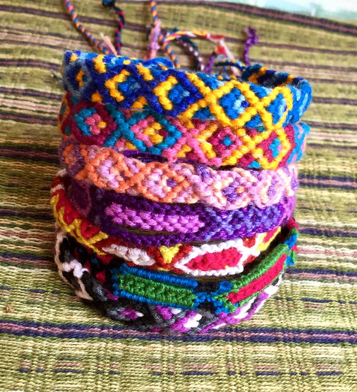 Woven Friendship Bracelet-cotton String Bracelets-hippie - Etsy