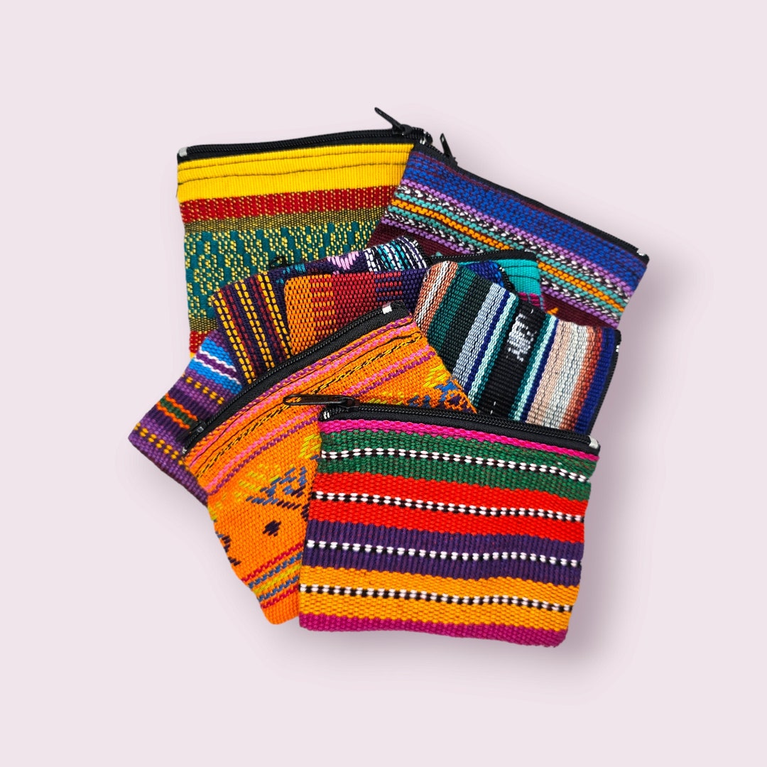 Woven Guatemalan Coin Purse Boho Chic Coin Bag Small Zippered Purse ...