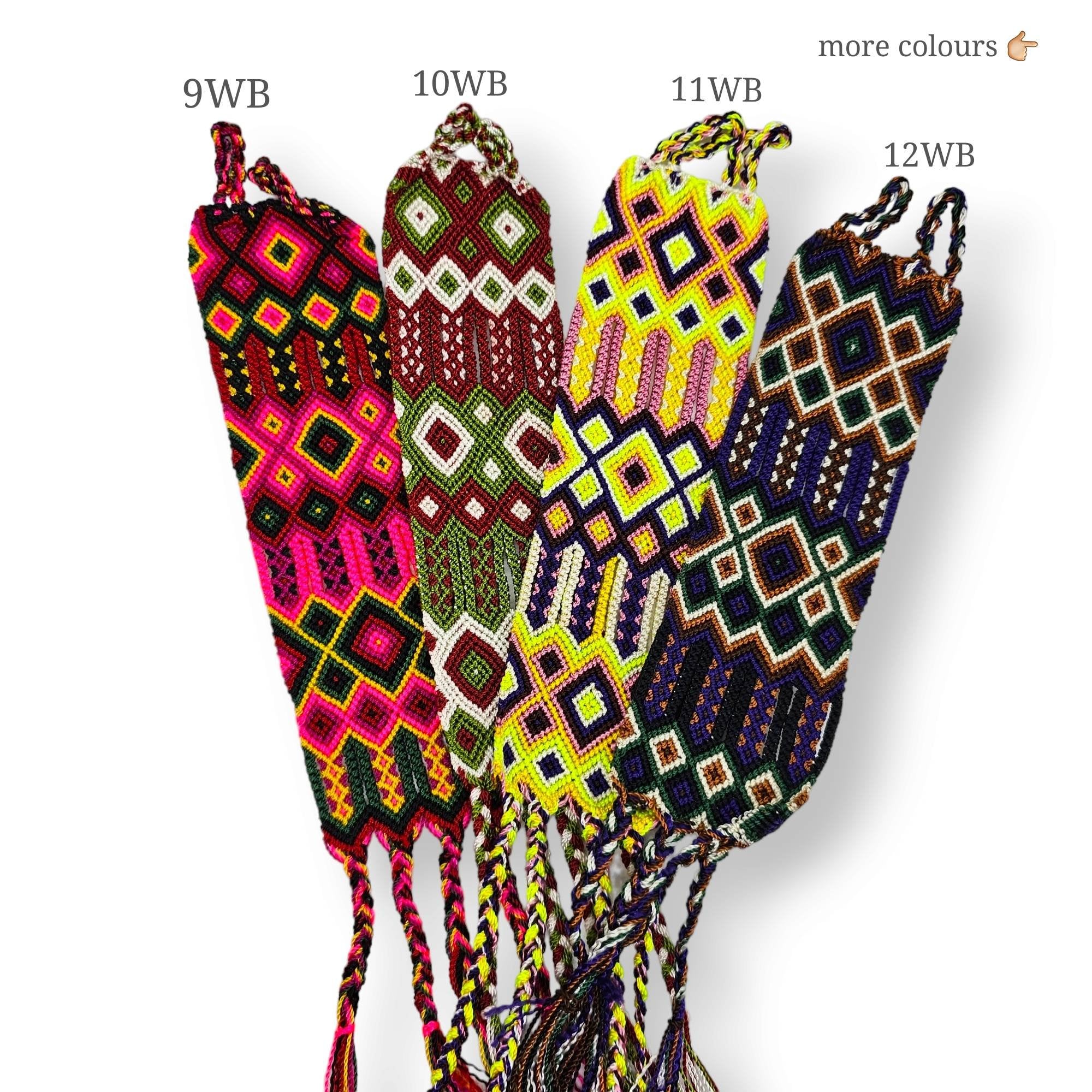 Mexican Wide Friendship Bracelets Multi Colour Wide Cuff - Etsy