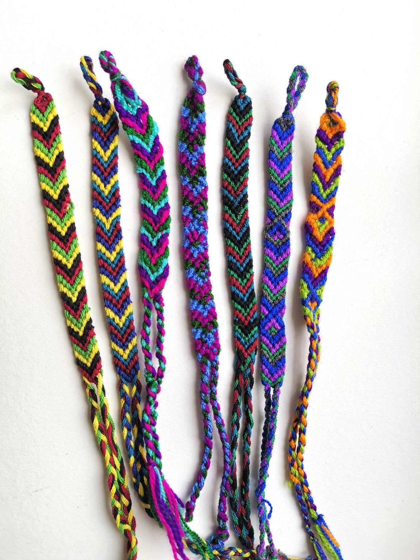 Woven Friendship Bracelets Wool Set of 7 Multi Color - Etsy