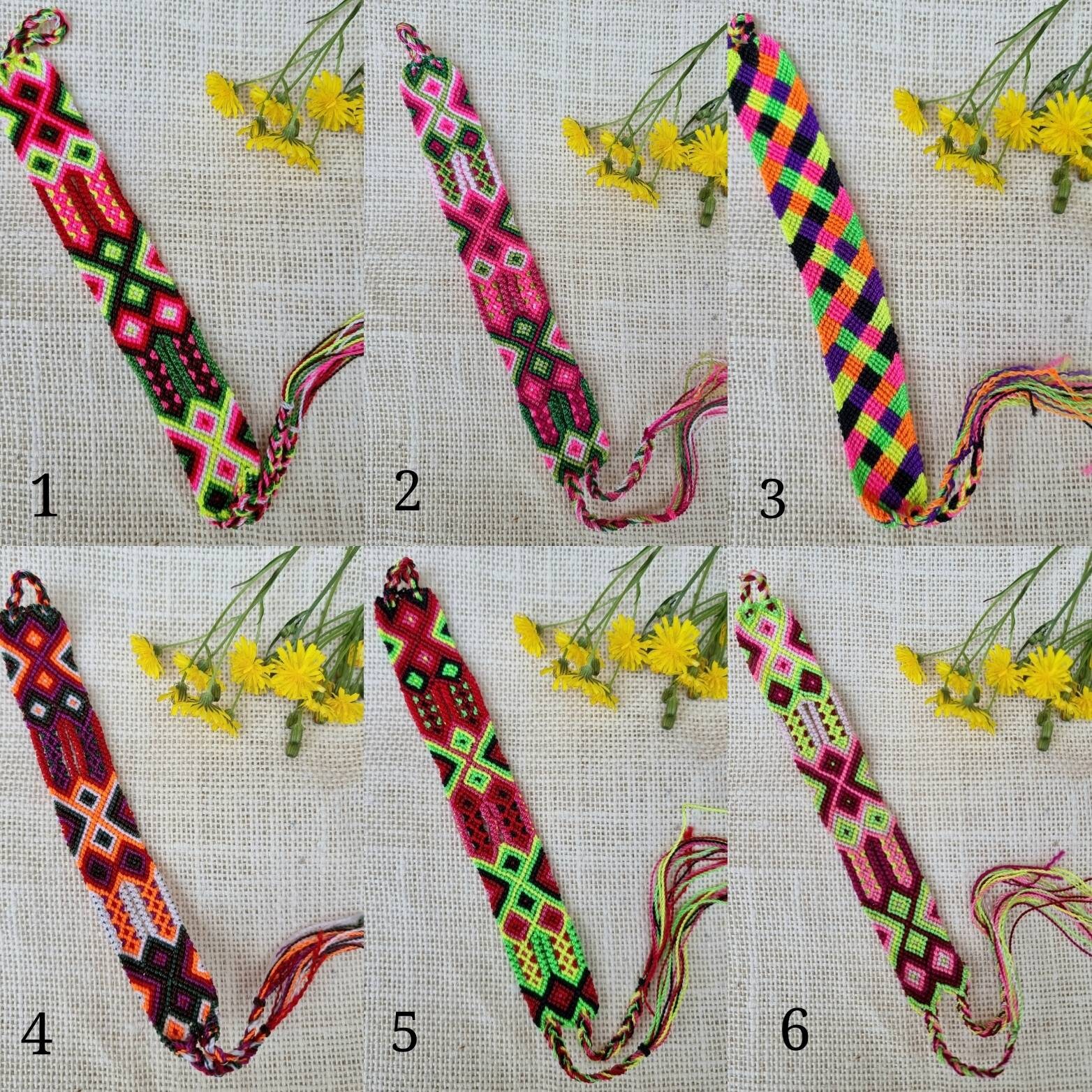 Boho Woven Friendship Bracelet | Omega Knotted Floss | Wish Bracelet ...