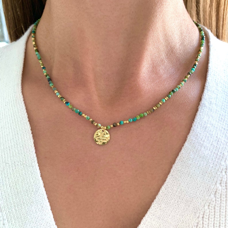 Collier pierre naturelle Turquoise d'Afrique / Collier - Etsy France