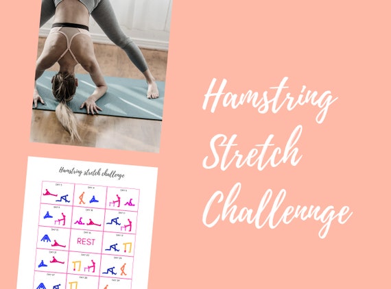 Hamstring Stretch 30 Day Challenge Stretching Guide With | Etsy