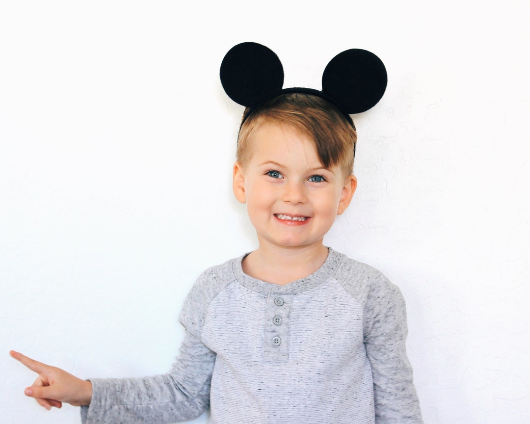 Mouse Ears Headband for Boys and Men | Black Felt Ears - Etsy
