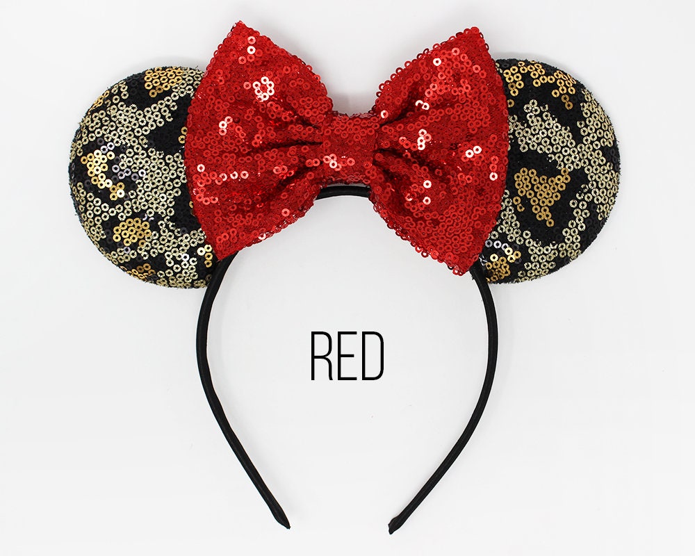 Cheetah Print Mouse Ears Sequin Cheetah Mouse Ears Leopard - Etsy