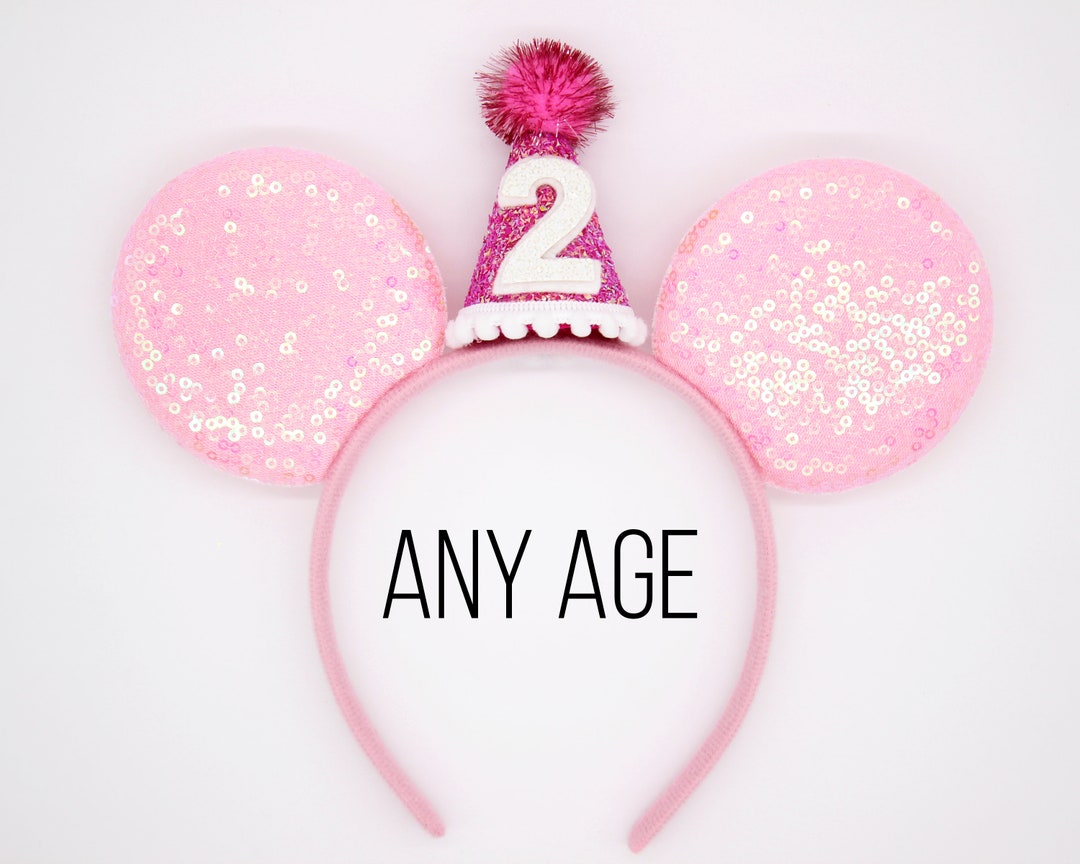Mouse Birthday Ears With Mini Party Hat Mini Hat Mouse Birthday Ears ...