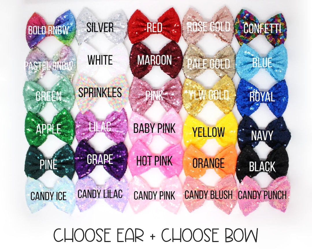 Mouse Ears One Size | Rose Gold Mouse Ears | Black Sequin Mouse Ears ...