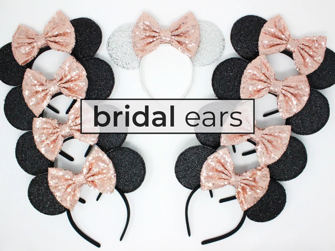 Bridal Mouse Ears | Bride Party Silver Headband - Etsy