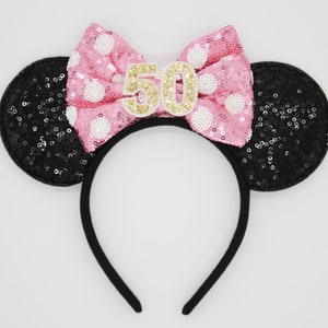50th Birthday Mouse Ear Polka Dot Mouse Ear Headband 50th Birthday Ears ...