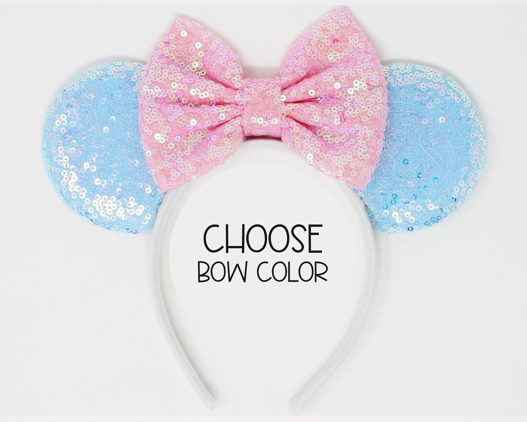 Candy Ice Sequin Mouse Ears | Choose Your Bow Color - Etsy