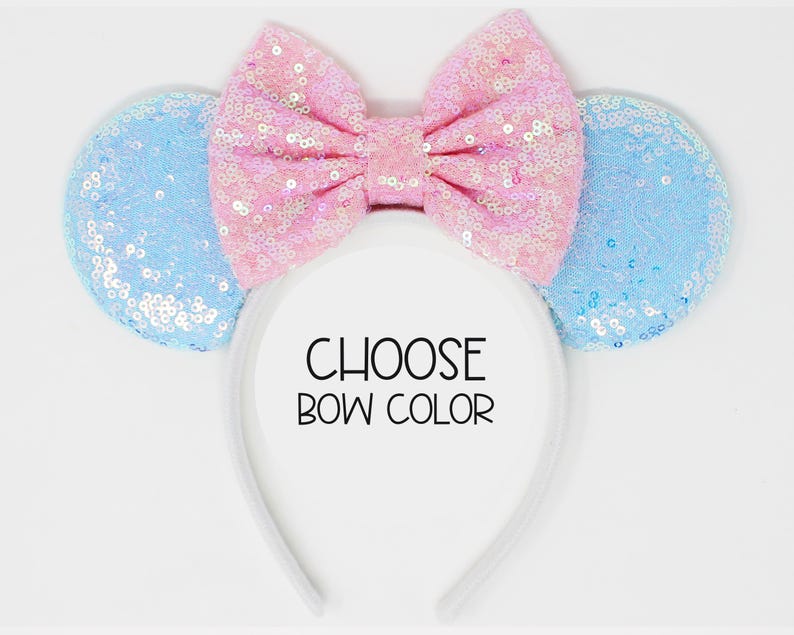 Candy Ice Sequin Mouse Ears | Choose Your Bow Color - Etsy