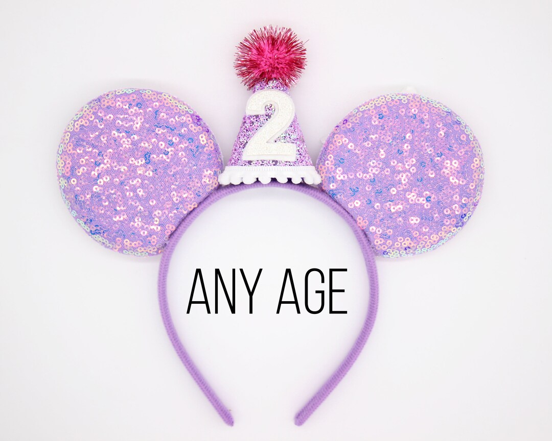 Mouse Birthday Ears With Mini Party Hat Mini Hat Mouse Birthday Ears ...