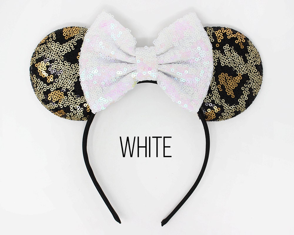 Cheetah Print Mouse Ears Sequin Cheetah Mouse Ears Leopard - Etsy