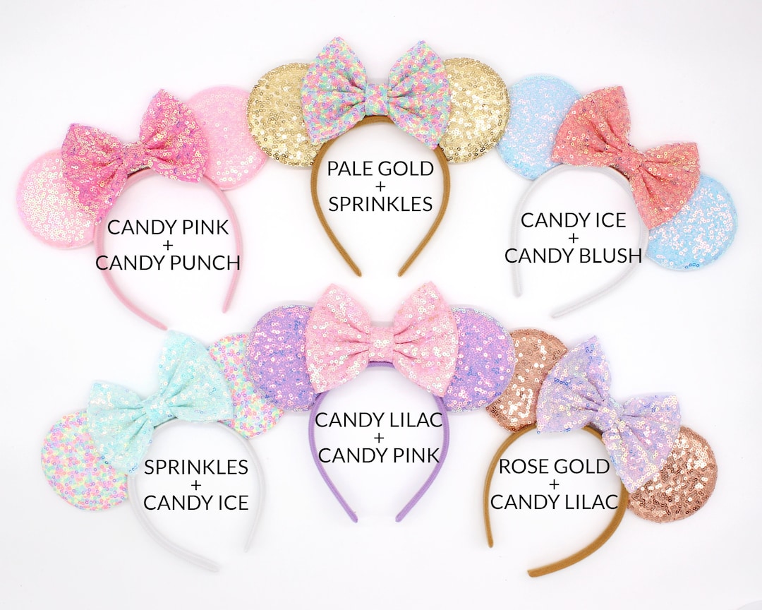 Mouse Ears One Size | Rose Gold Mouse Ears | Black Sequin Mouse Ears ...