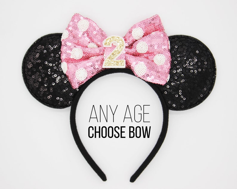 2nd Birthday Mouse Ear Polka Dot Mouse Ear Headband Second - Etsy