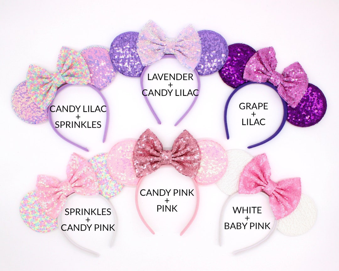 Mouse Ears 20+ Colors | Rose Gold Mouse Ears | Black Sequin Mouse Ears ...
