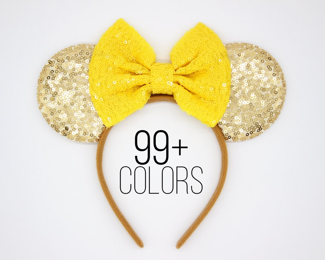 Mouse Ears 500 Colors Rose Gold Mouse Ears Black Sequin Mouse Ears ...