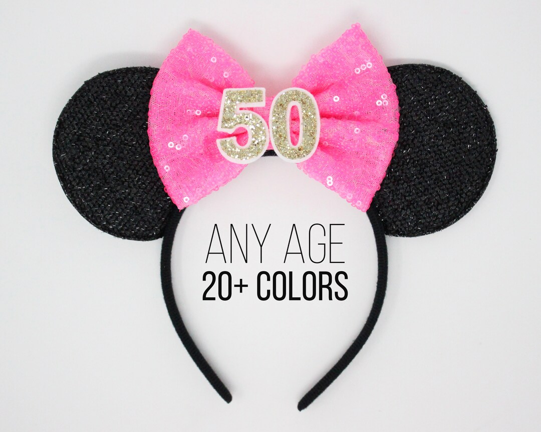 50th Birthday Mouse Ear Headband 50th Birthday Ears 50th Birthday Party ...