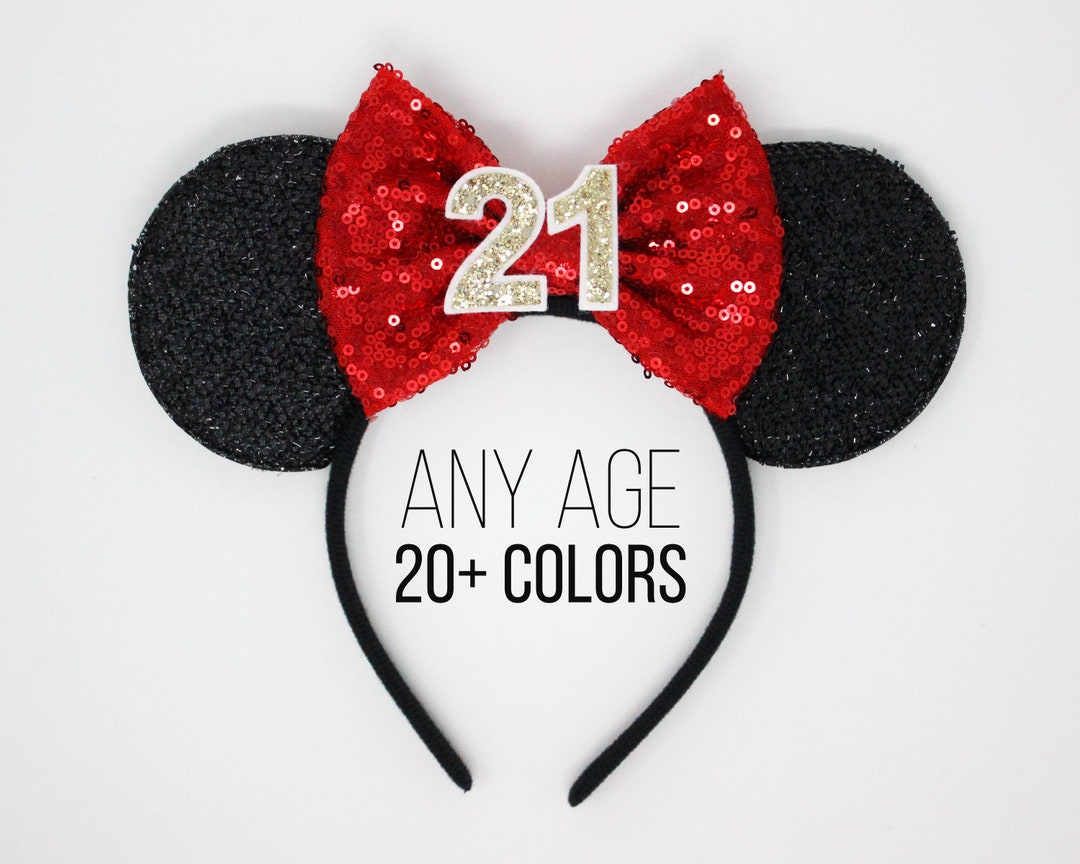 21st Birthday Mouse Ear Headband 21st Mouse Ears 21 Birthday Headband ...