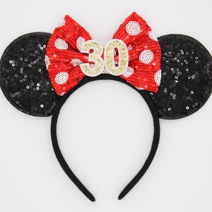 50th Birthday Mouse Ear Polka Dot Mouse Ear Headband 50th Birthday Ears ...