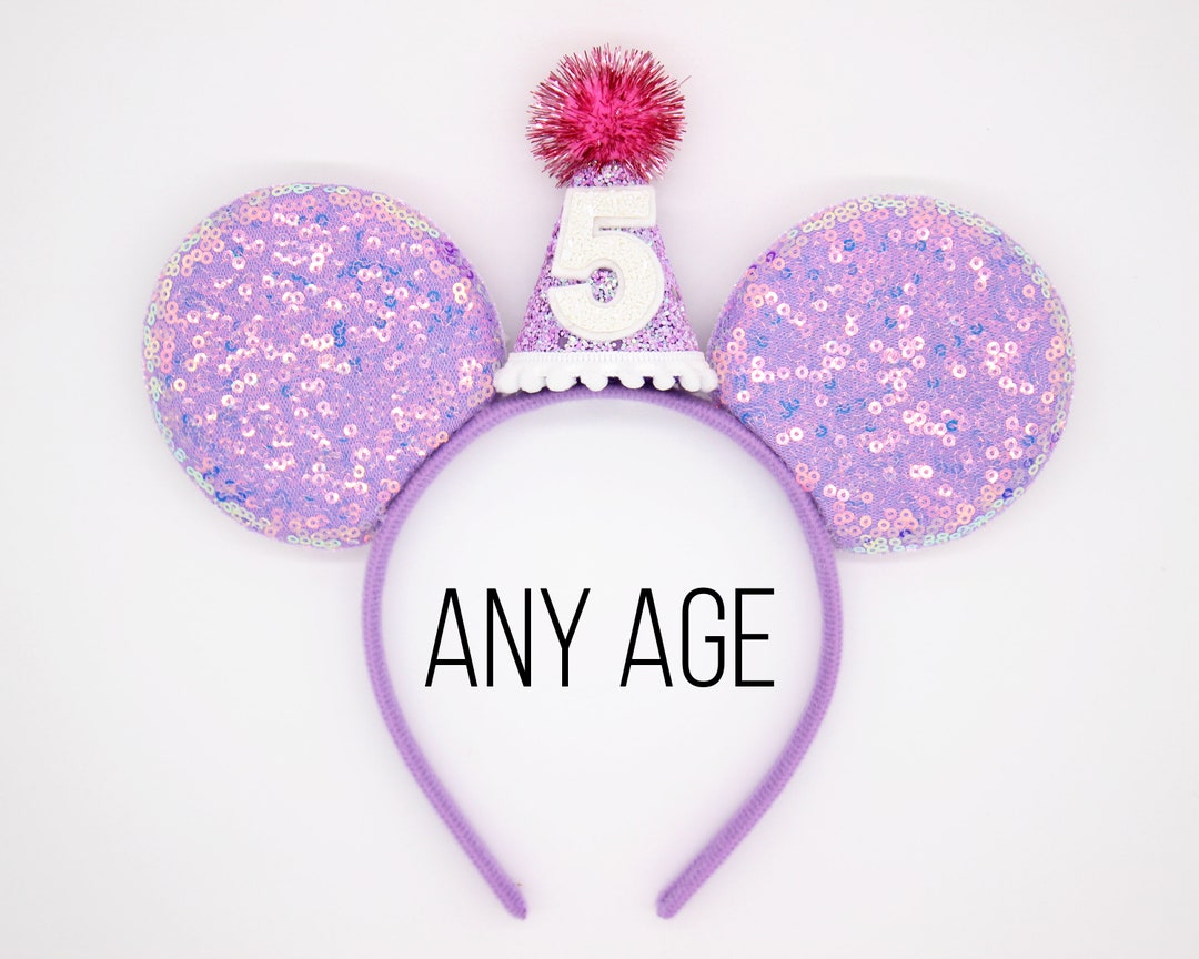 Mouse Birthday Ears With Mini Party Hat Mini Hat Mouse Birthday Ears ...