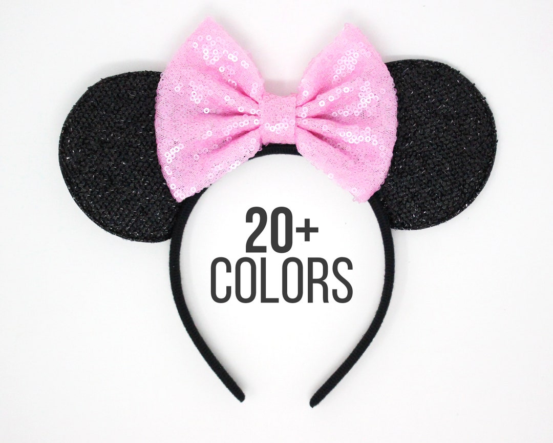 Pink Mouse Ear Mouse Ear Headband Sparkly Mouse Ears Pink Mouse ...