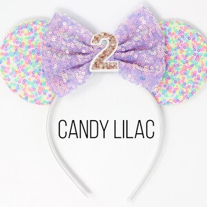 2nd Birthday Mouse Ears Headband | Sprinkles Sequin Ears + Choose Bow ...