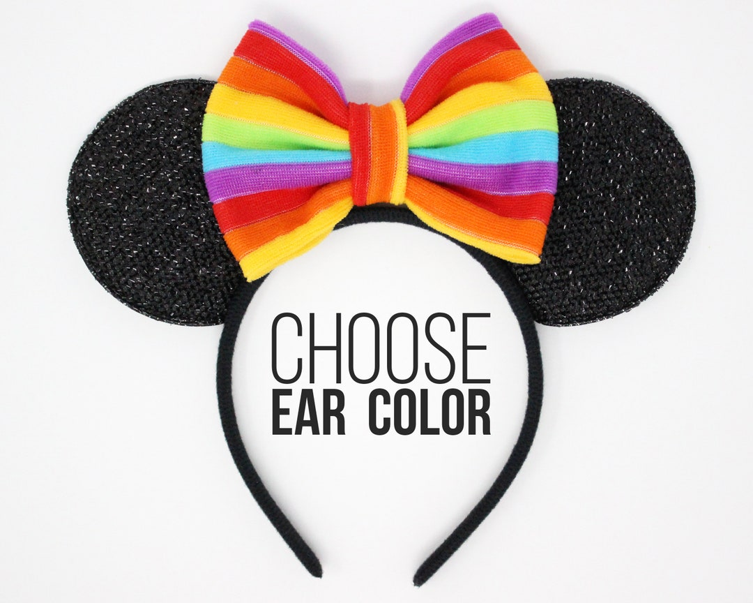 Rainbow Mouse Ears Rainbow Colored Ears Rainbow Ear Headband Mouse ...