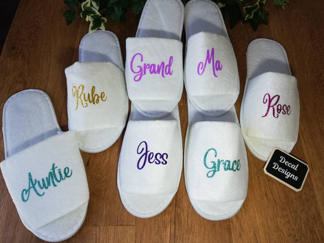 Custom Personalised Name Slippers for Birthday Mother's - Etsy
