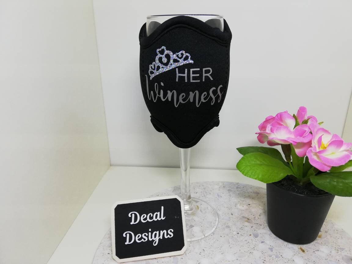 Personalised Wine Glass Koozie Wine Glass Holders Wine Glass Etsy