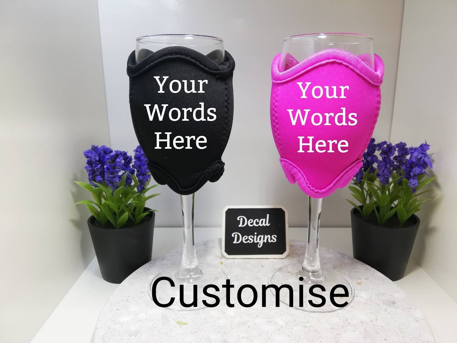 Personalised Wine Glass Koozie Wine Glass Holders Wine Glass Etsy