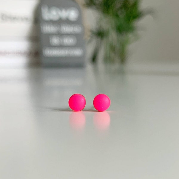 Hot Pink Studs - Etsy