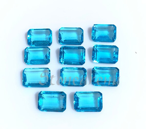 Swiss Blue Quartz Rectangle Cut Gemstone Lot Swiss Blue | Etsy UK