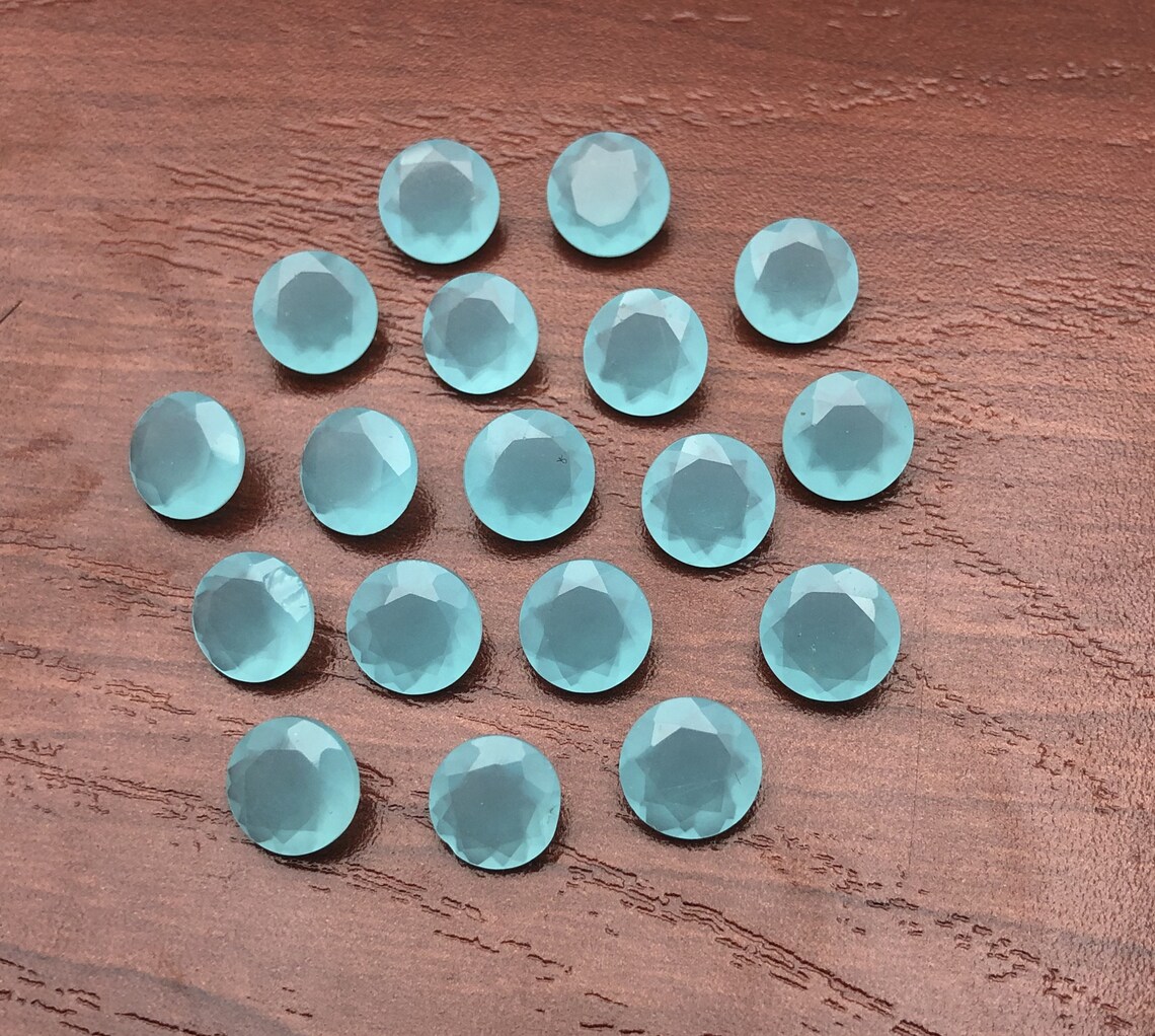 Aqua Blue Chalcedony Cut Round Cabochon Natural Aqua Blue | Etsy