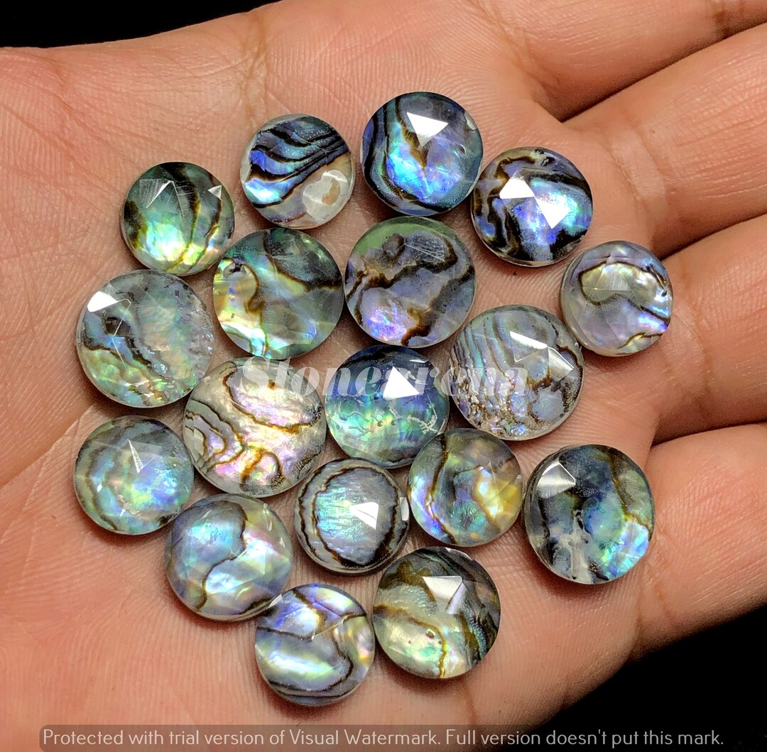 Abalone Shell Doublet/abalone Shell Rock Crystal Doublet Rose Cut Round ...