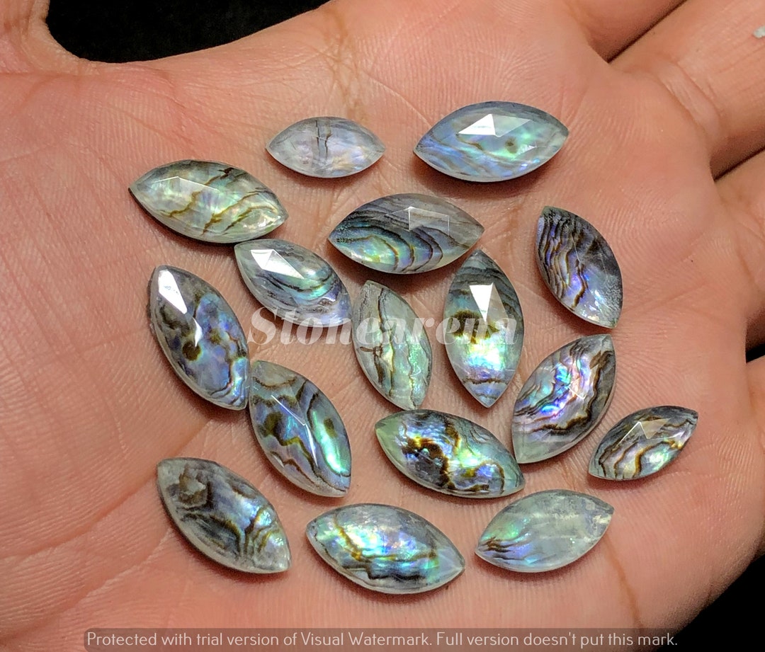 Abalone Shell Doublet/abalone Shell Rock Crystal Doublet Rose Cut ...