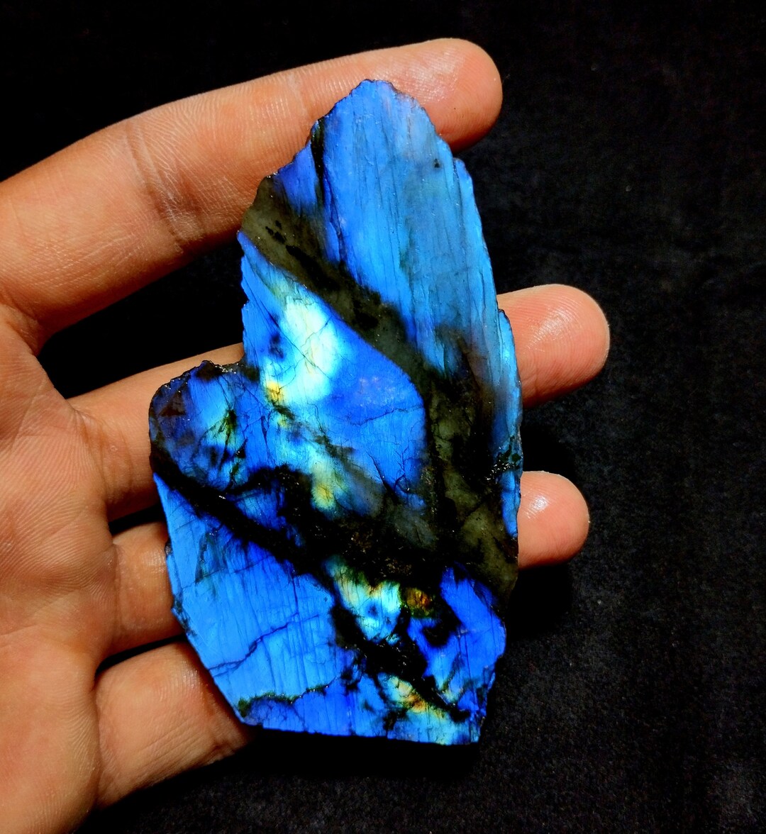Natural Labradorite Slab: Unpolished Crystal Slice (91x51 MM) - Etsy